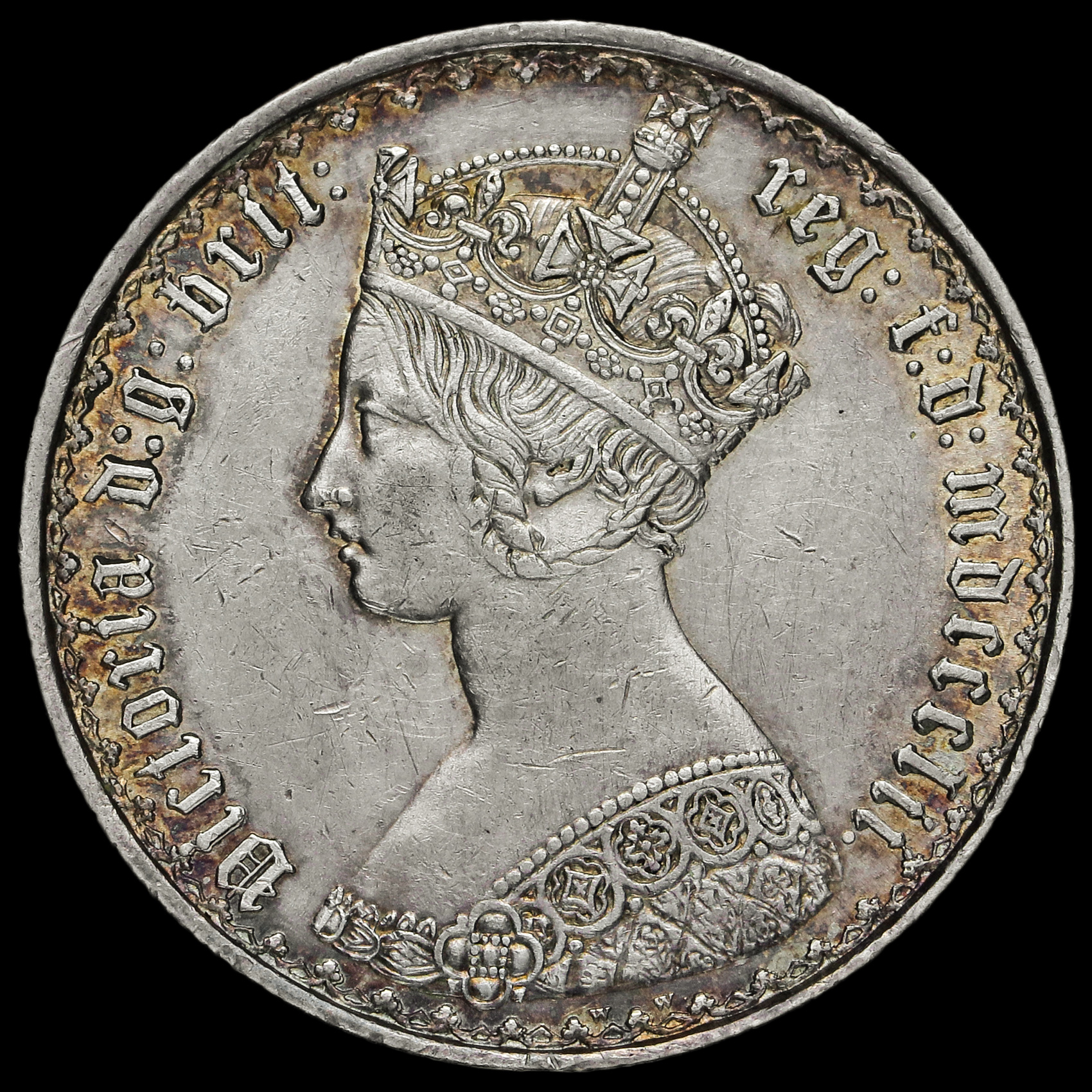 1852 Queen Victoria Gothic Florin, EF