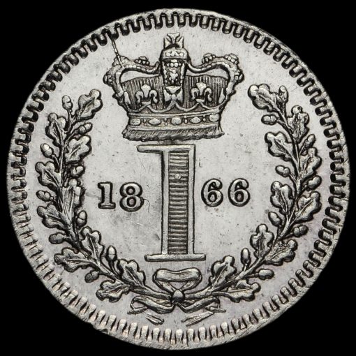 1866 Queen Victoria Young Head Silver Maundy Penny