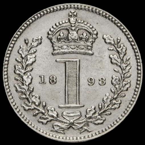 1898 Queen Victoria Veiled Head Silver Maundy Penny, G/EF