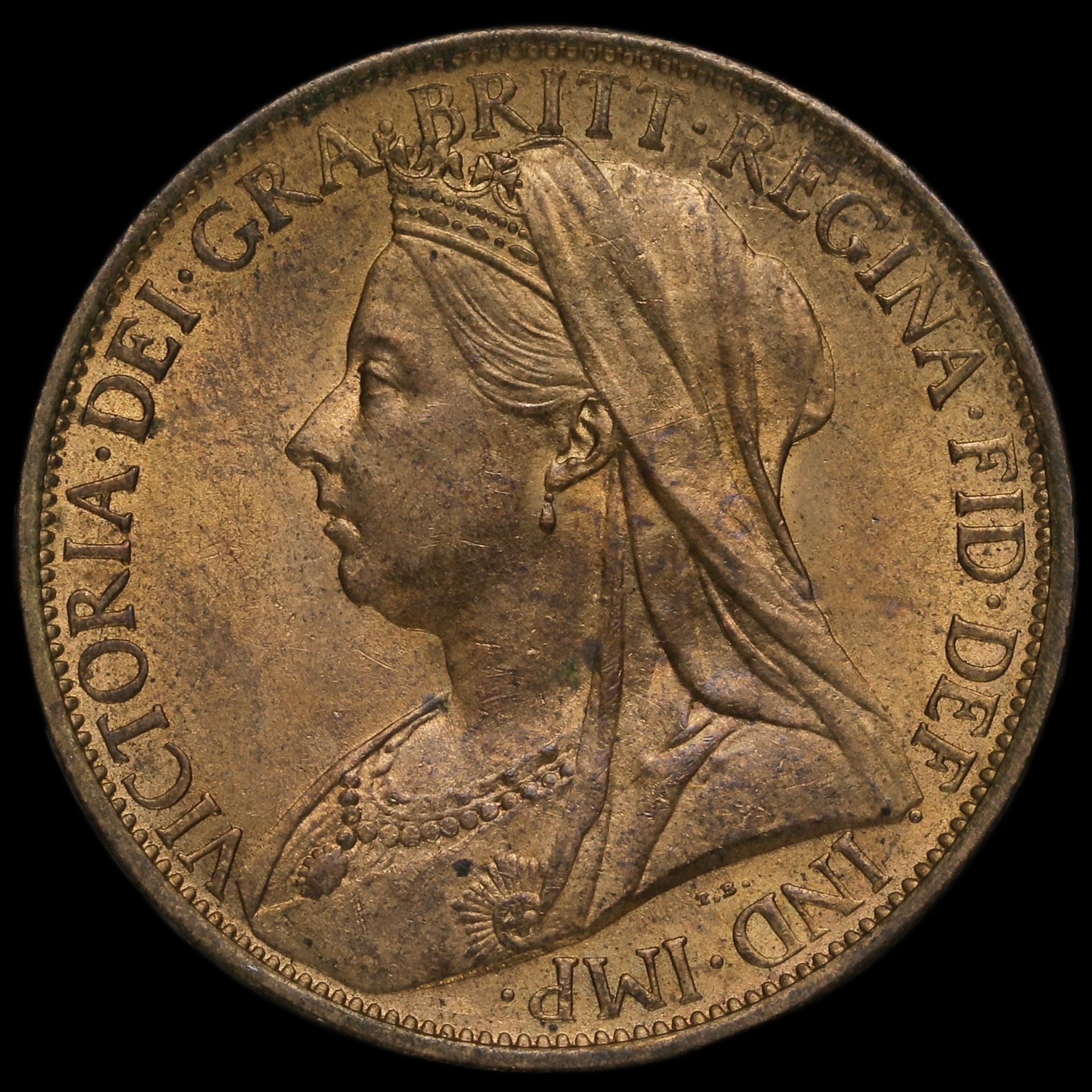 1900 Queen Victoria Veiled Head Penny UNC 1900 Queen Victoria Veiled Head Penny UNC