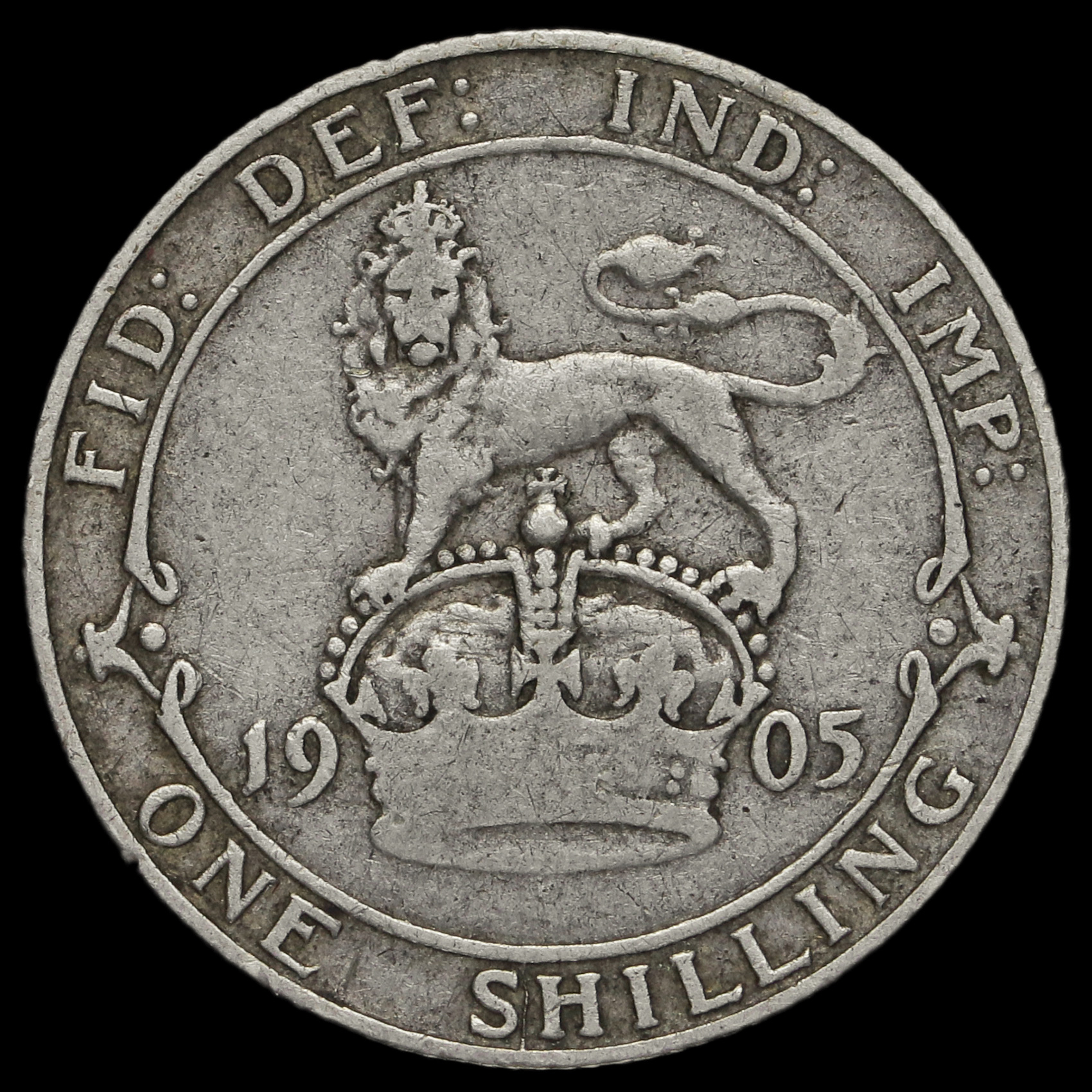 1905 Edward VII Silver Shilling, Very Rare (R2), Fine