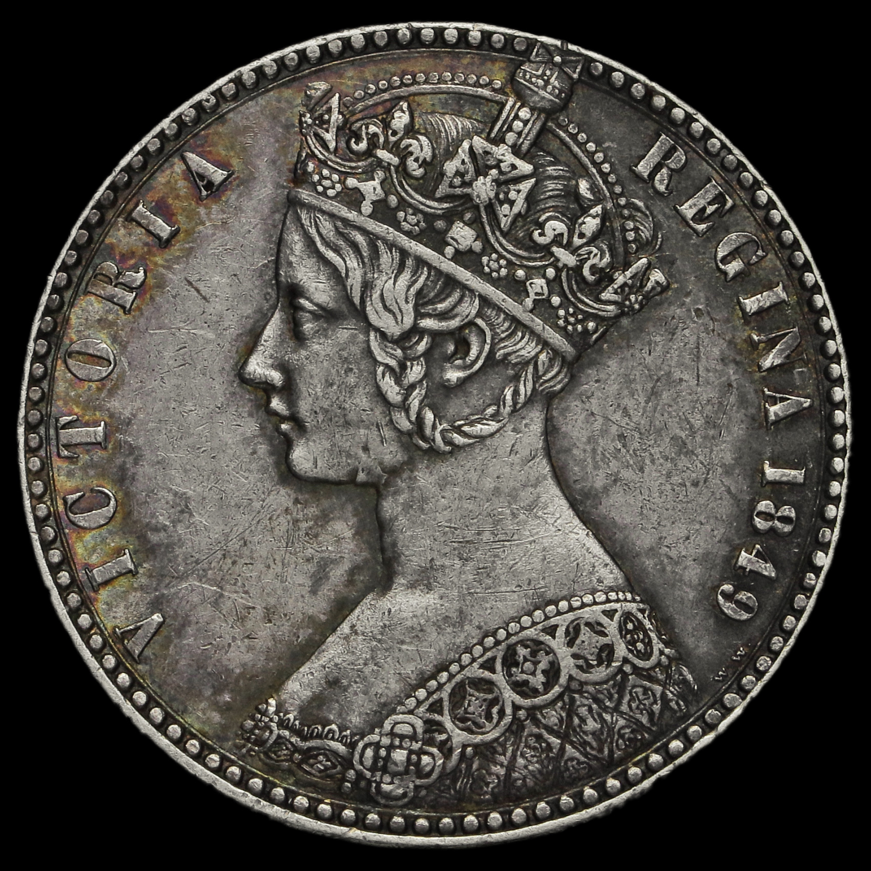 1849 Queen Victoria Godless Florin