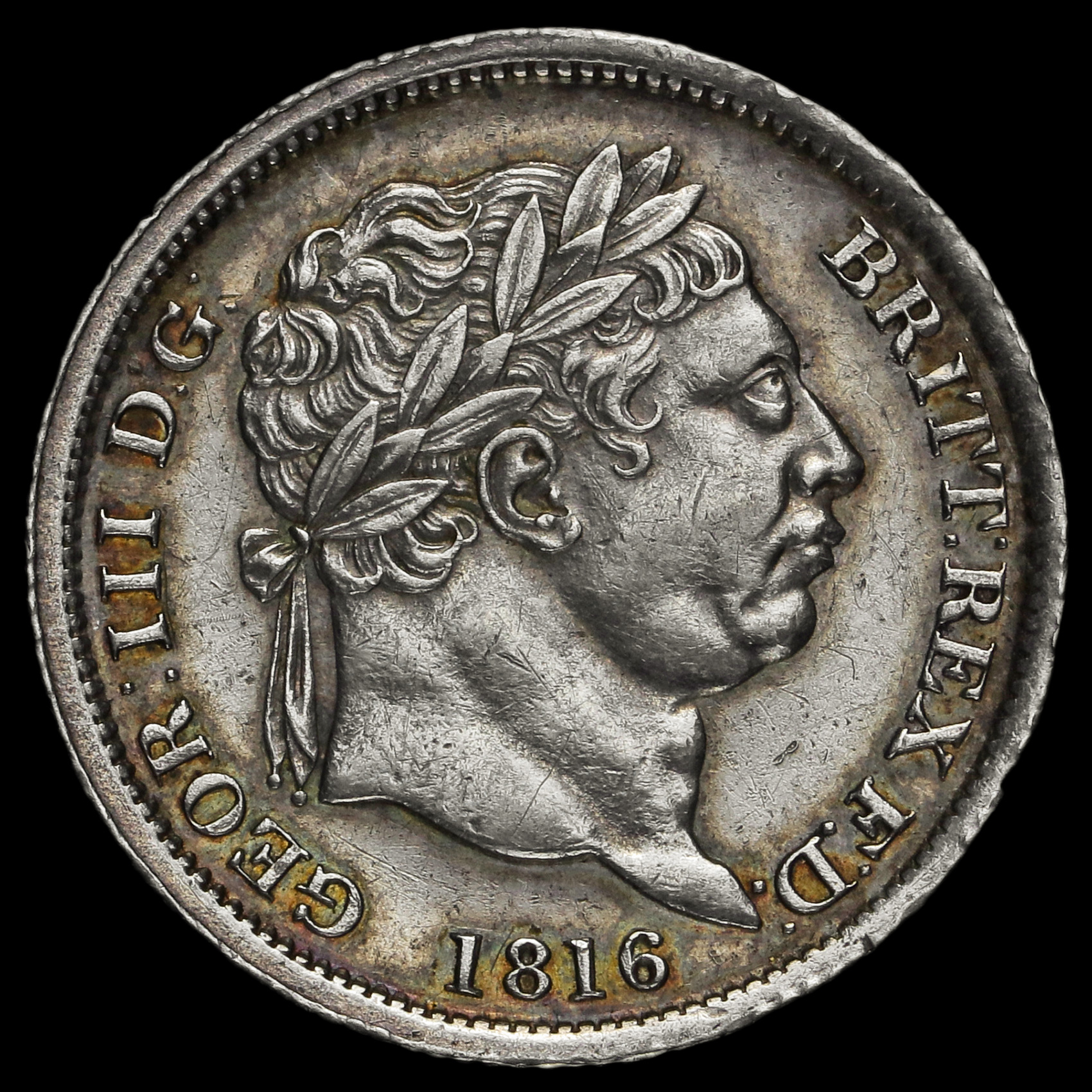 1816 George III Milled Silver Shilling, EF