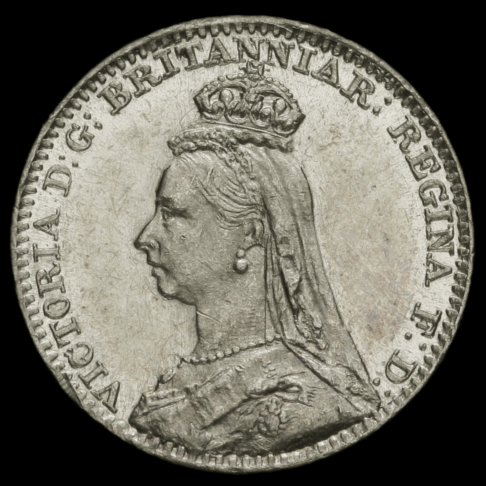 1888 Queen Victoria Jubilee Head Silver Maundy Penny, EF