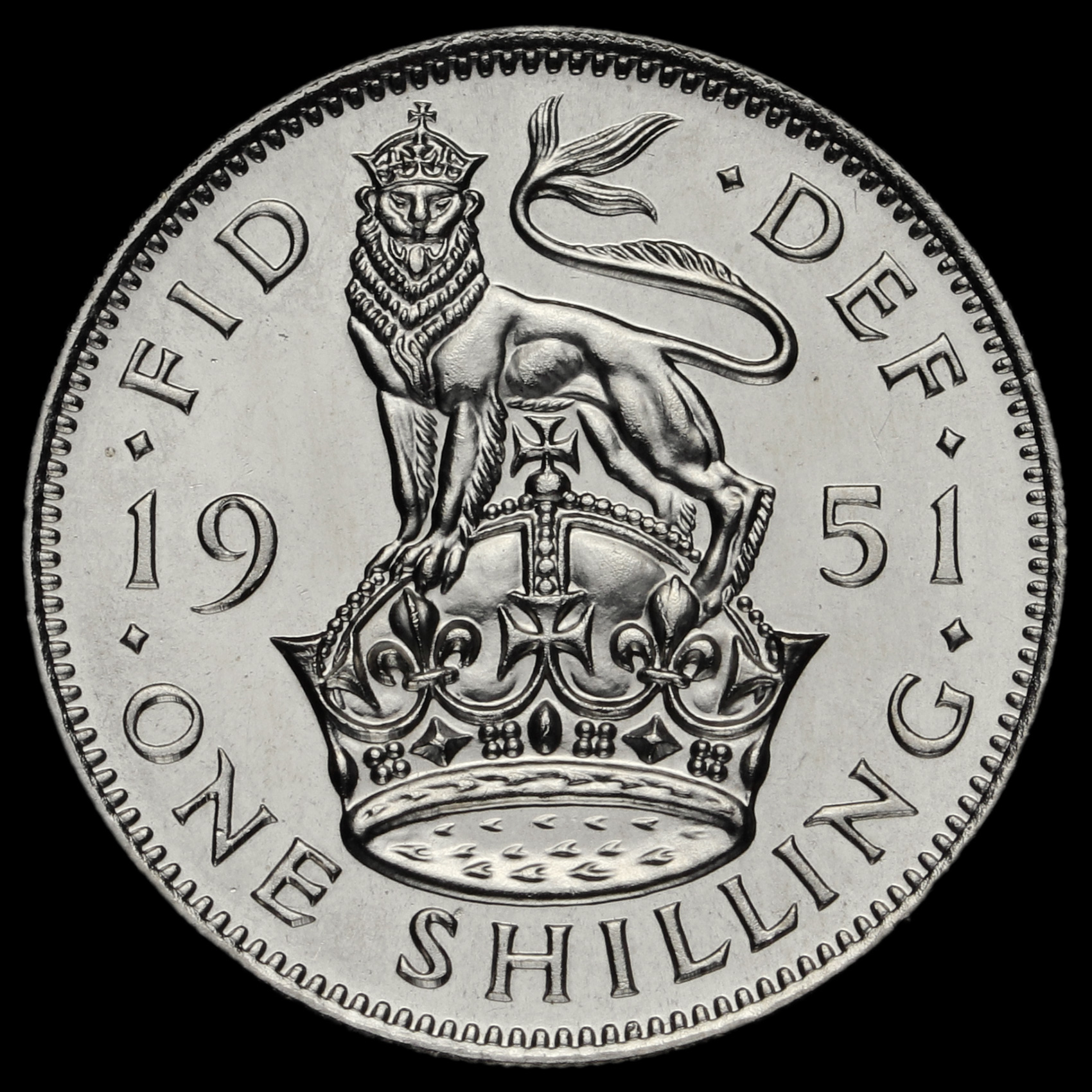 1951 George VI Proof English Shilling, Rare