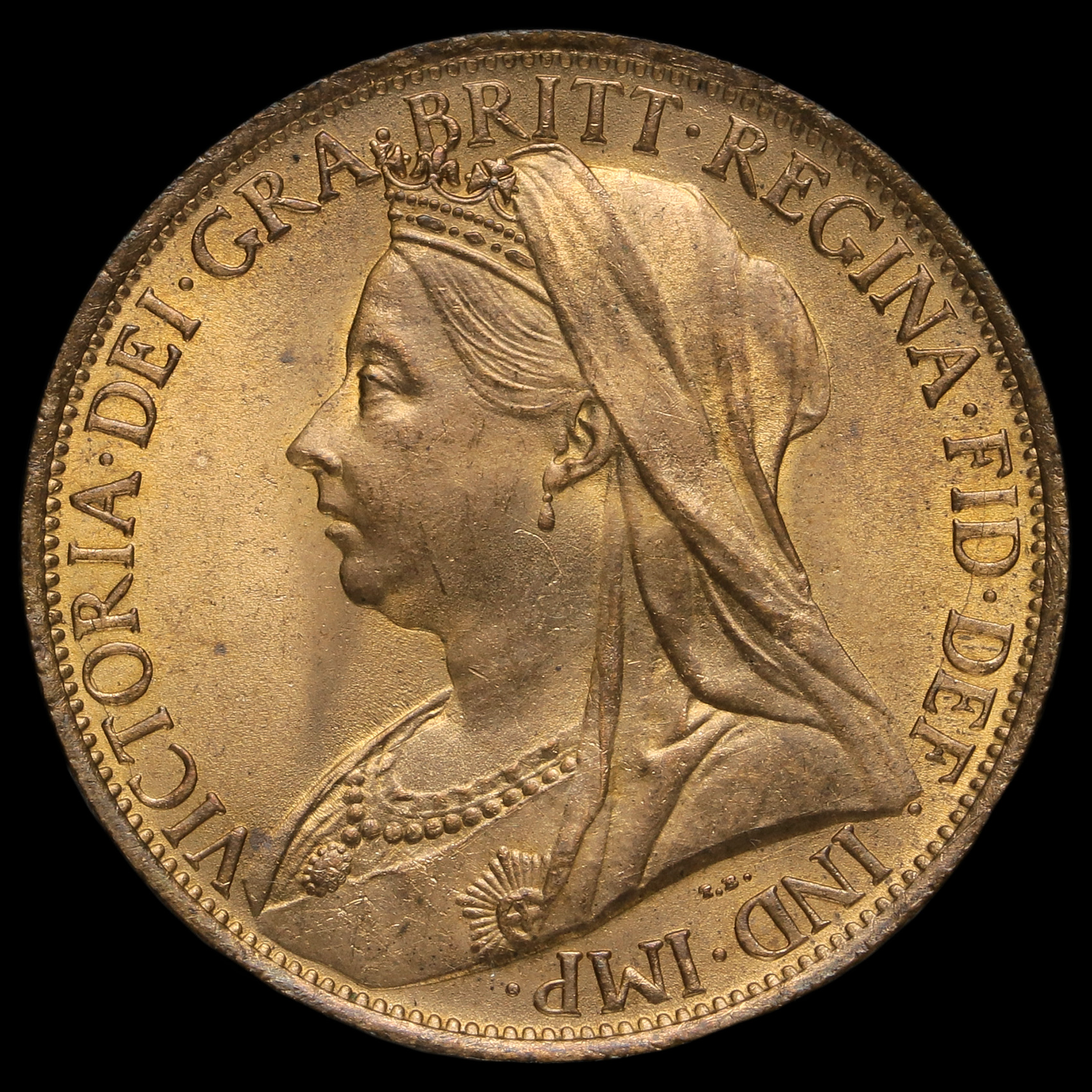 1900 Queen Victoria Veiled Head Penny UNC 1900 Queen Victoria Veiled Head Penny UNC