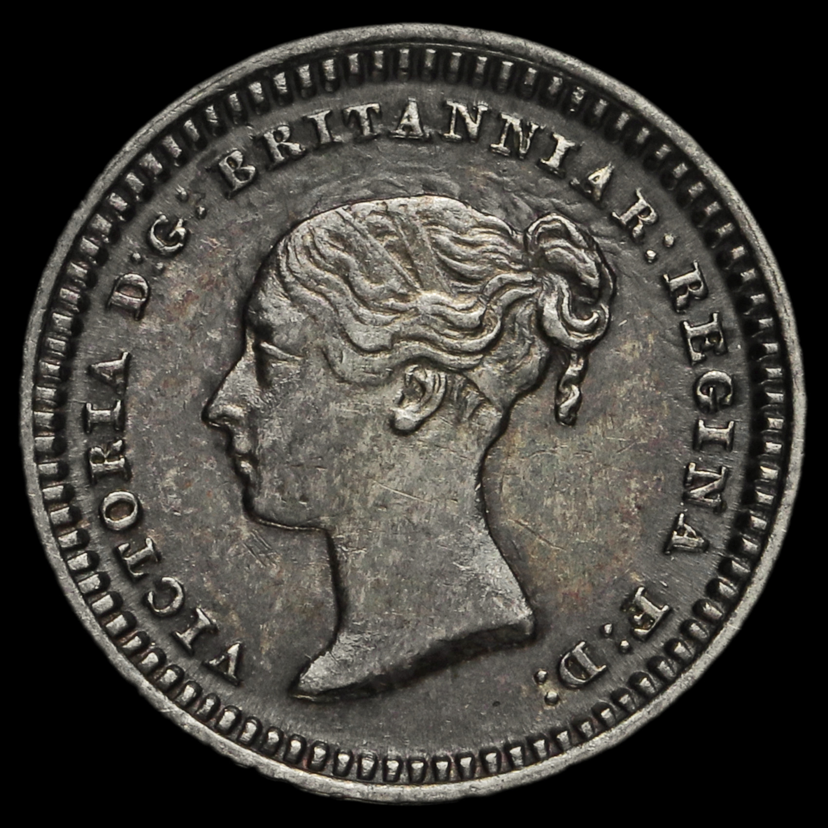 1843 Queen Victoria Young Head Silver Three-Halfpence, EF