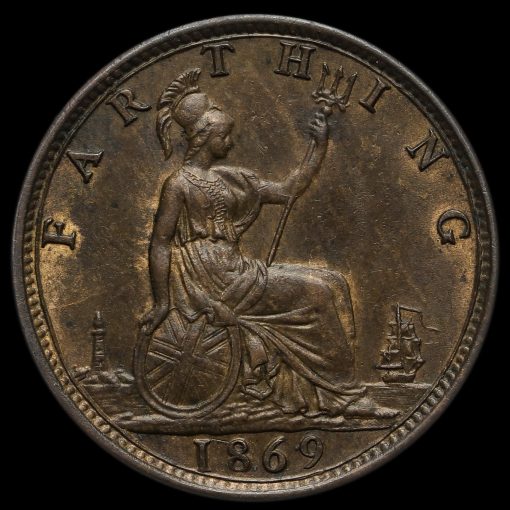 1869 Queen Victoria Bun Head Farthing