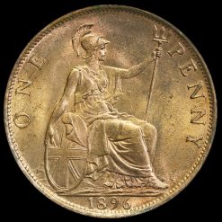 1896 Queen Victoria Veiled Head Penny, UNC #2