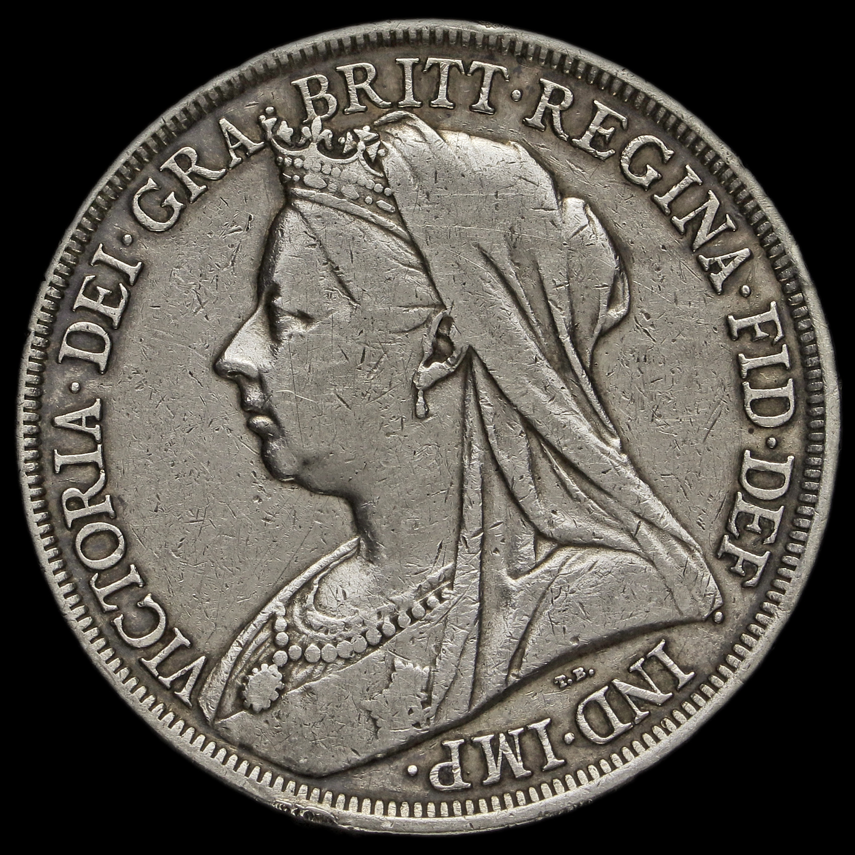 1898 Queen Victoria Veiled Head Silver LXII Crown, Scarce