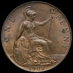 1908 Edward VII Penny, A/UNC