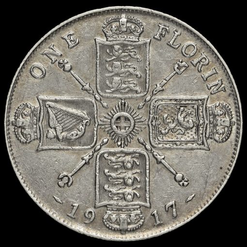 1917 George V Silver Florin, Scarce