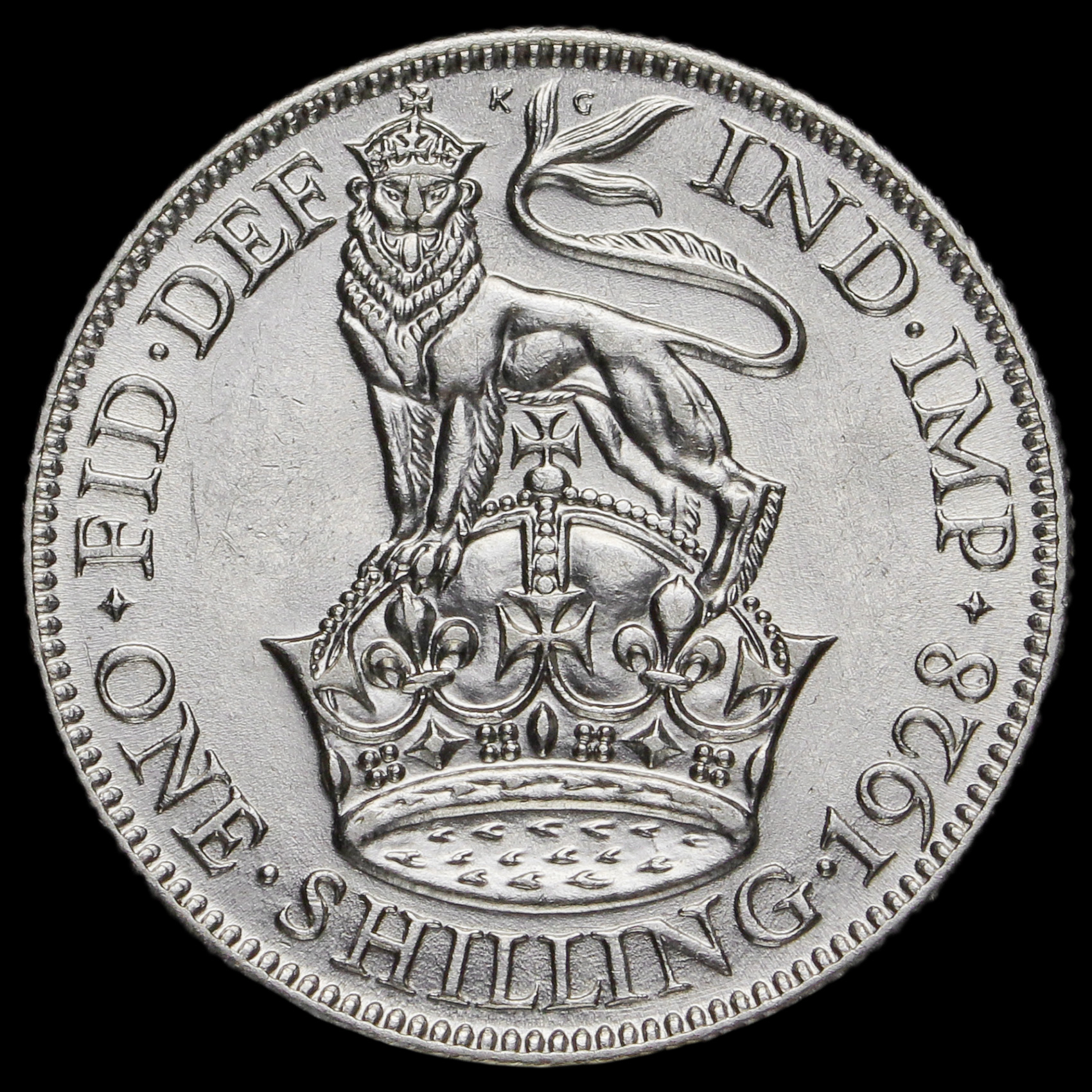 1928 George V Silver Shilling, A/EF