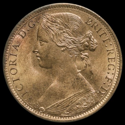 1866 Queen Victoria Bun Head Penny