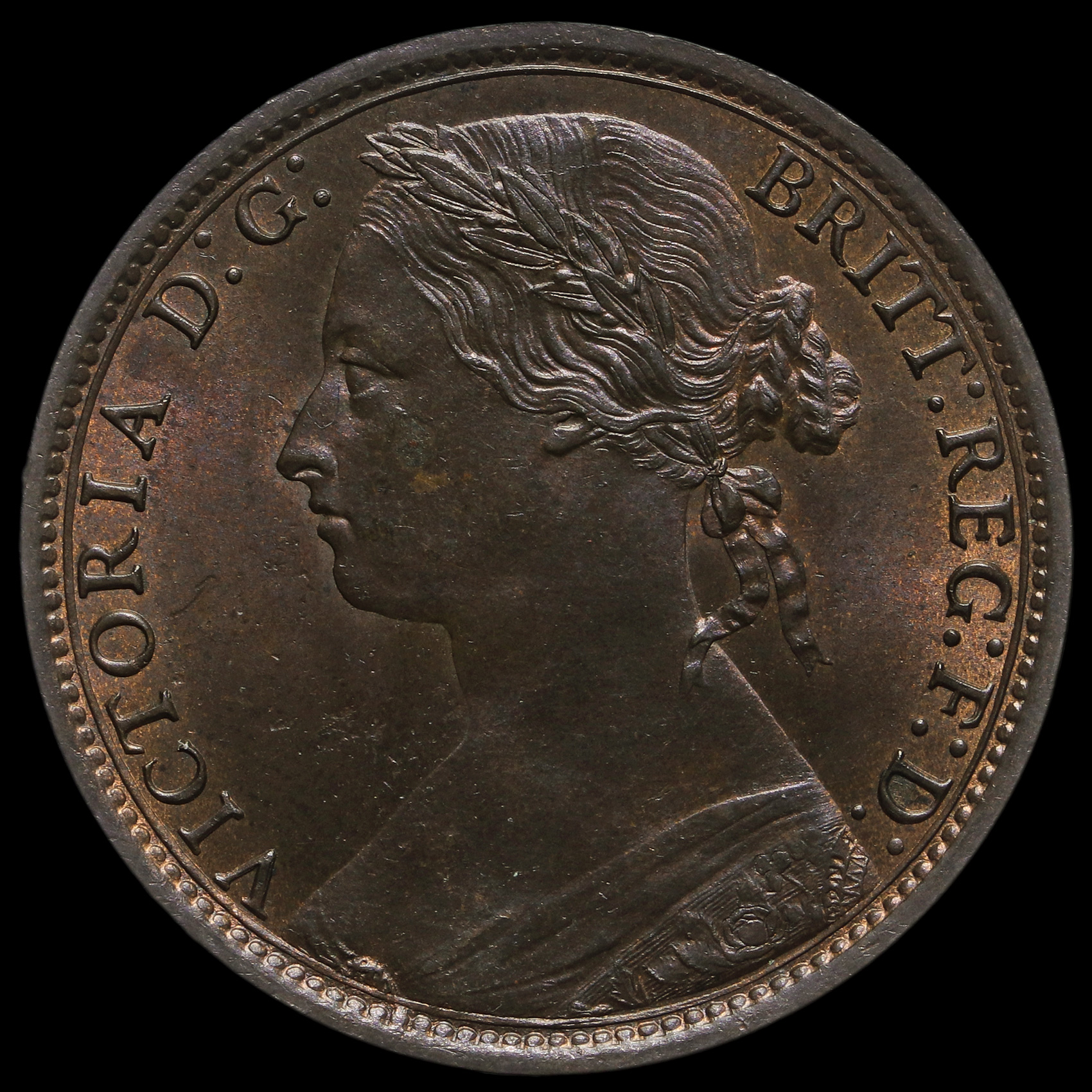 1881 Queen Victoria Bun Head Penny