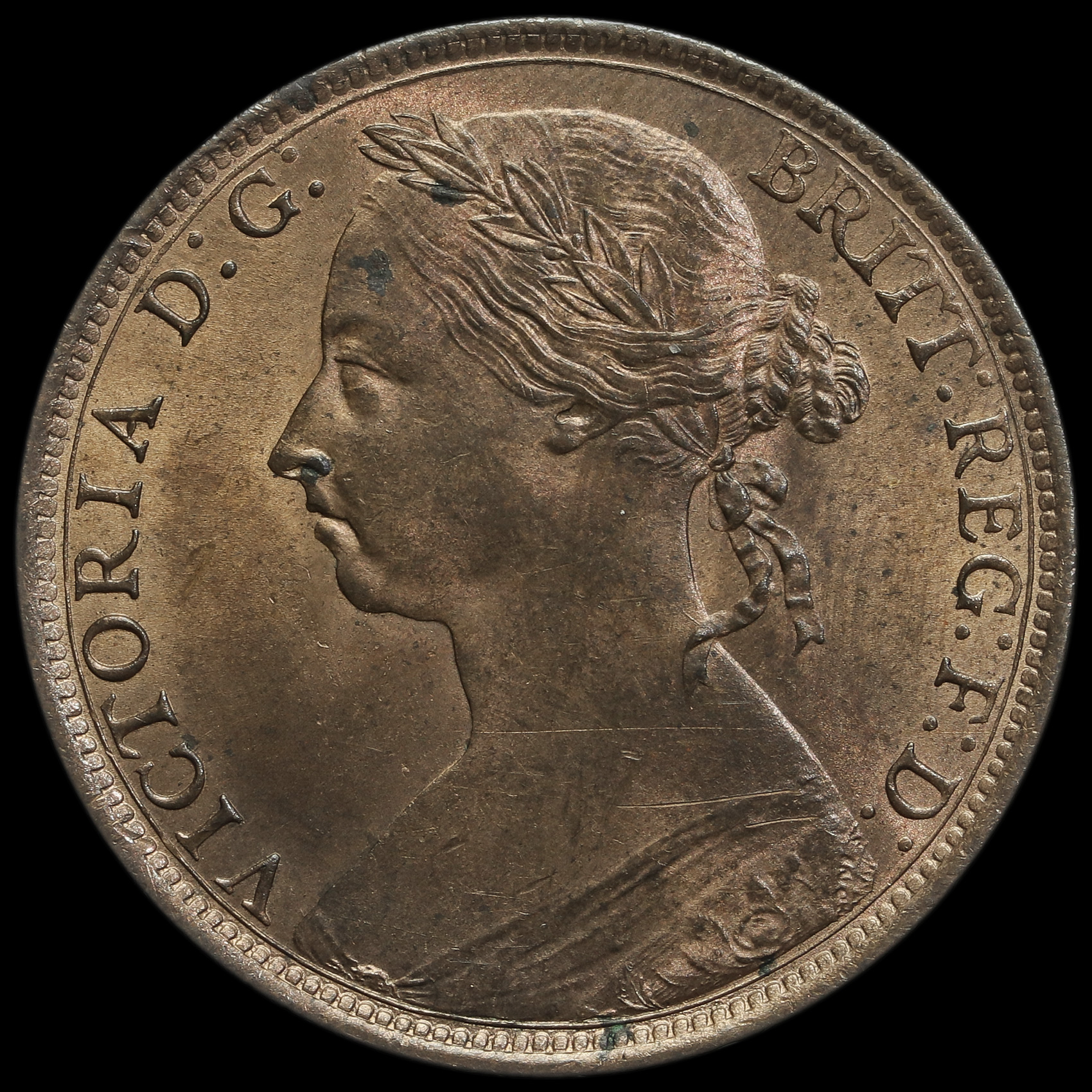 1890 Queen Victoria Bun Head Penny UNC 1890 Queen Victoria Bun Head Penny UNC
