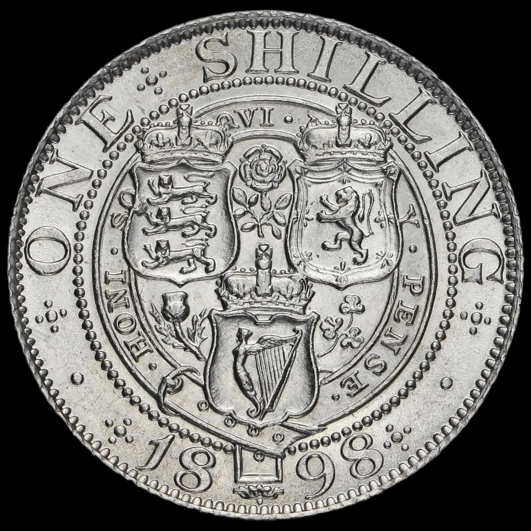 1898 Queen Victoria Veiled Head Silver Shilling, A/UNC