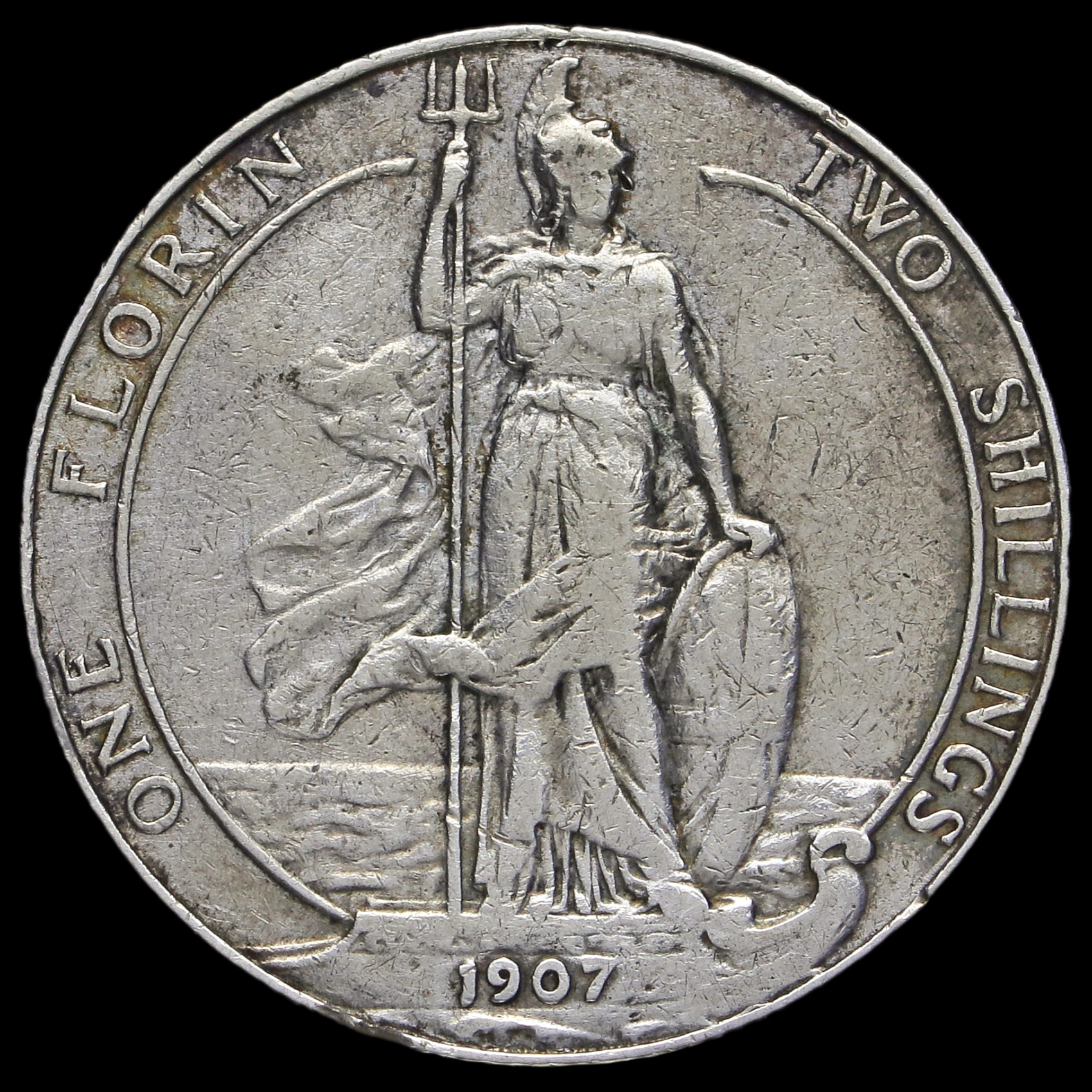 1907 Edward VII Silver Florin, GF