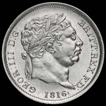 1816 George III Milled Silver Shilling, G/EF