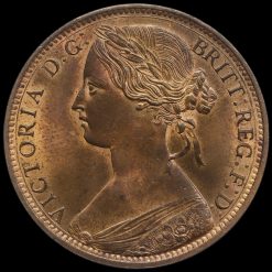 1862 Queen Victoria Bun Head Penny, A/UNC