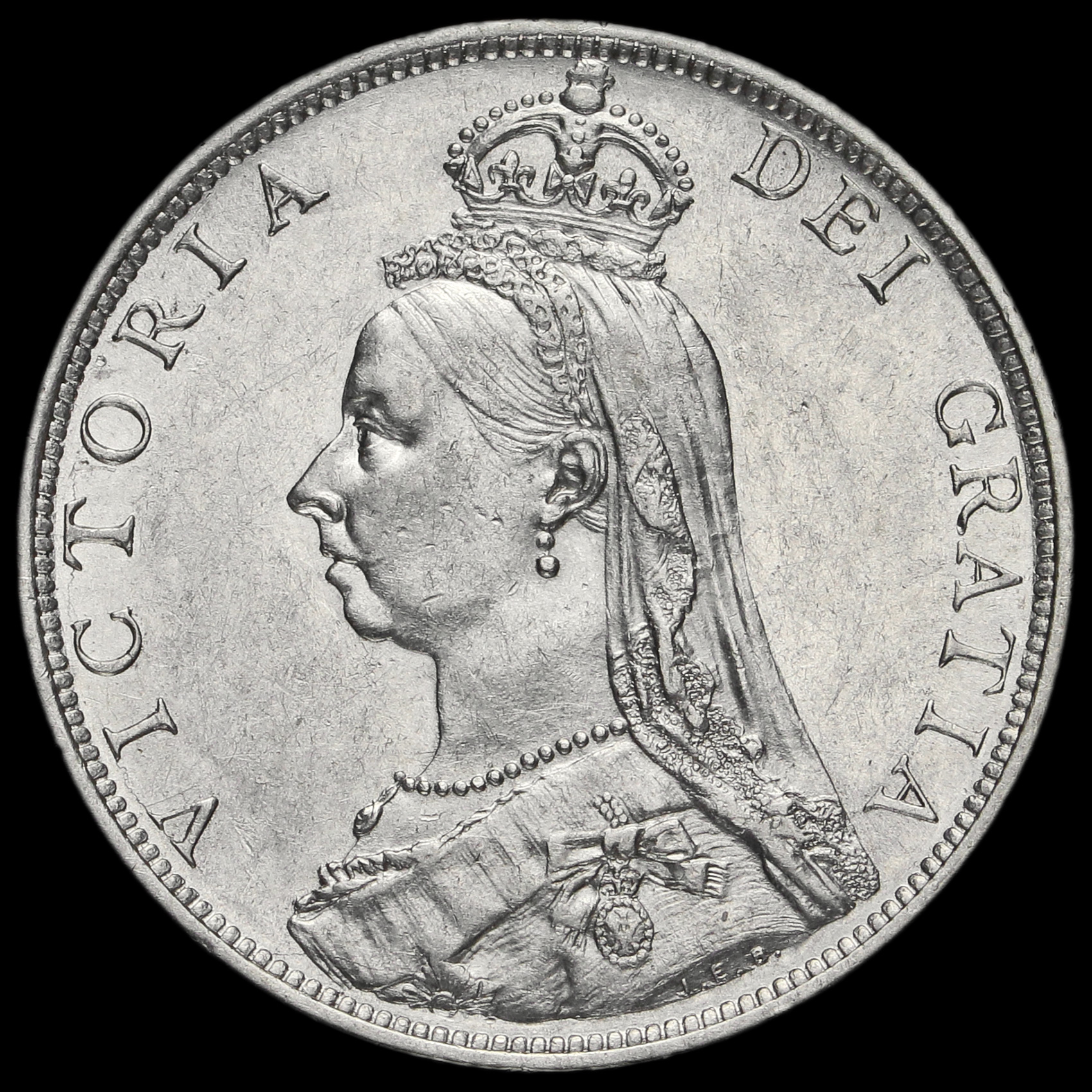 1888 Queen Victoria Jubilee Head Silver Florin, G/EF