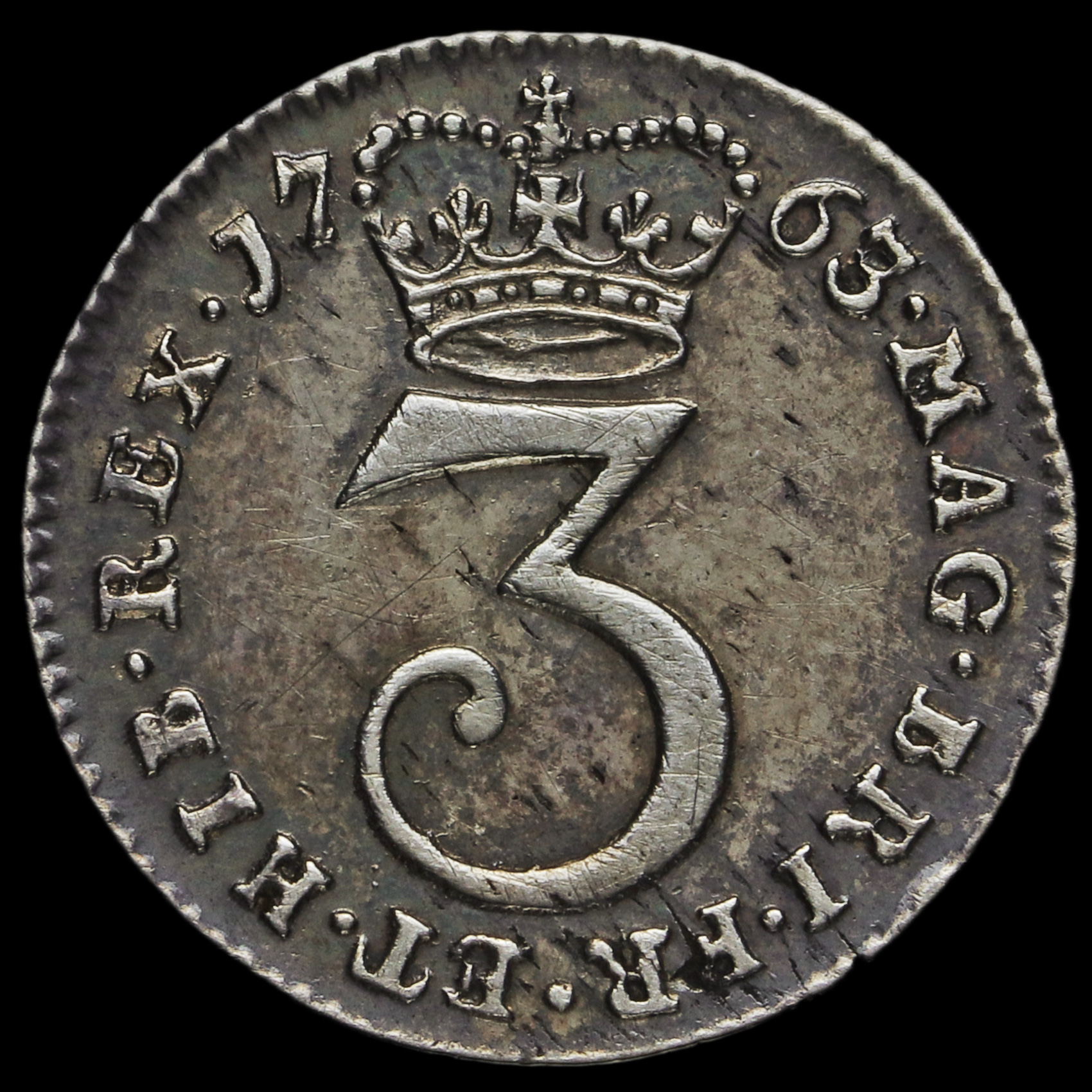 1763 George III Early Milled Silver Threepence