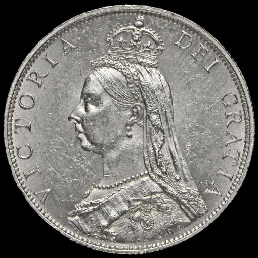 1888 Queen Victoria Jubilee Head Silver Florin, Scarce, A/UNC