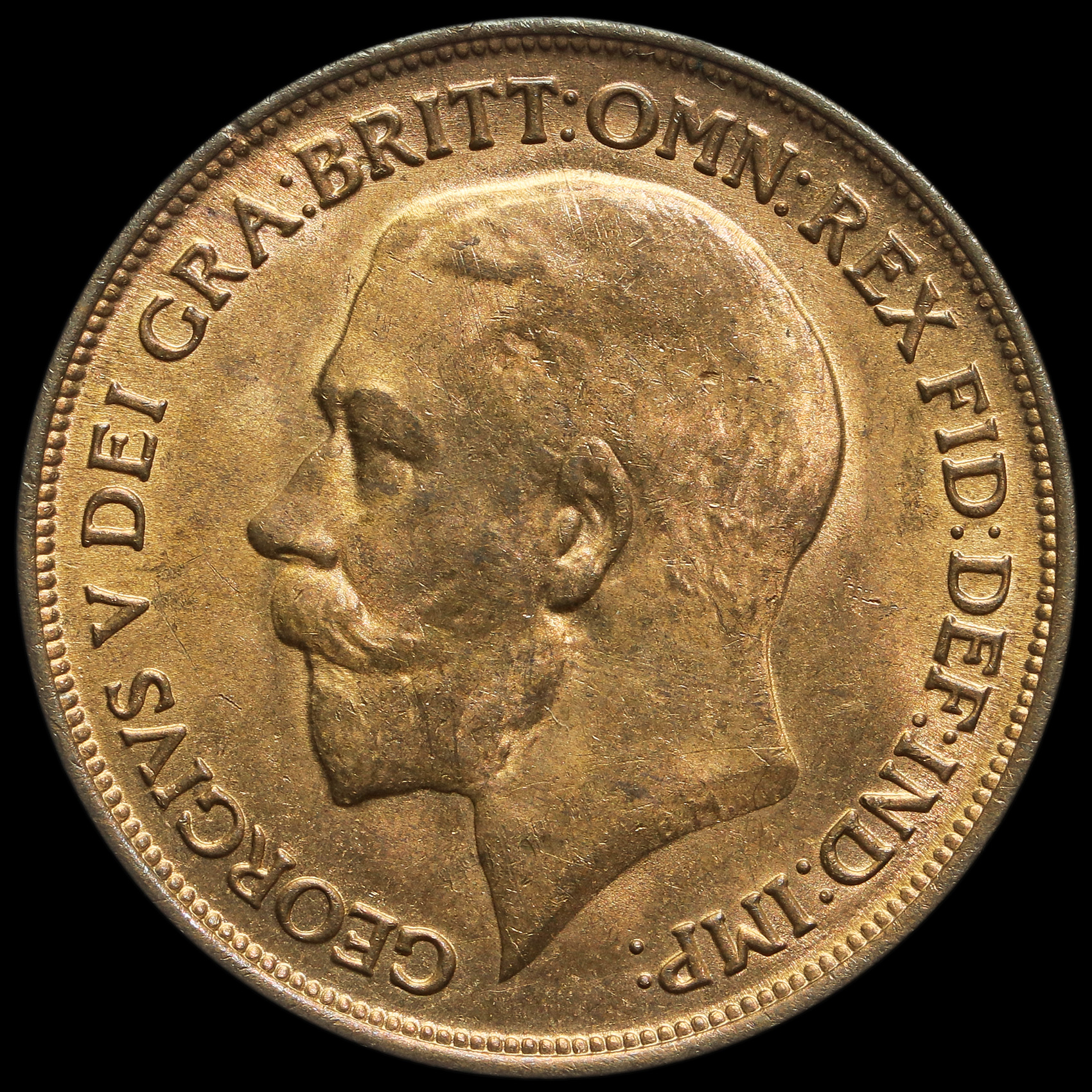 1918 George V Penny, A/UNC