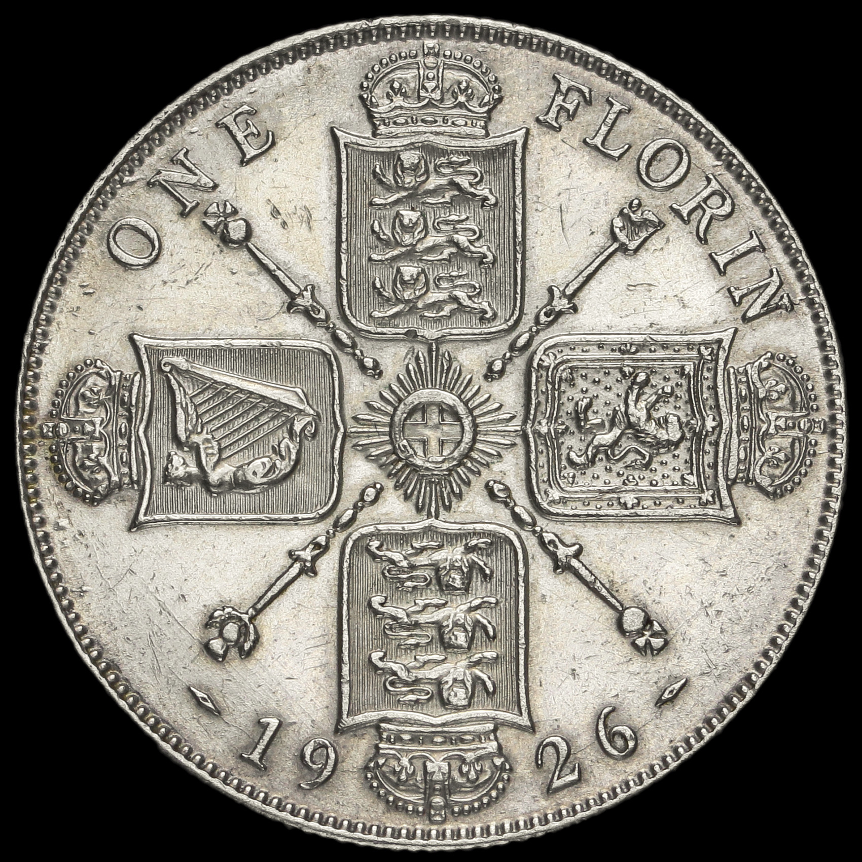 1926 George V Silver Florin, Scarce