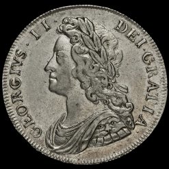 1732 George II Early Milled Silver Half Crown