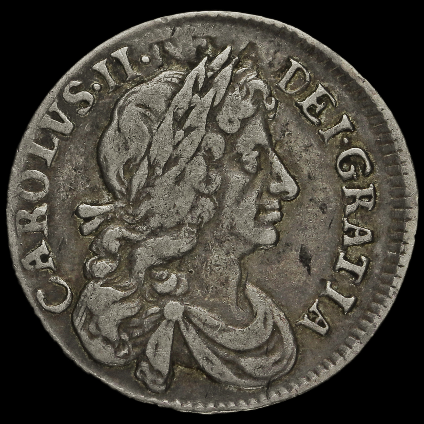 1680 Charles II Early Milled Silver Maundy Fourpence, VF