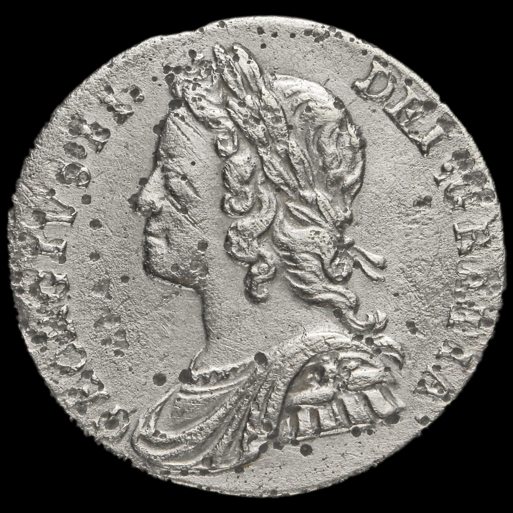 1729 George II Early Milled Silver Maundy Twopence