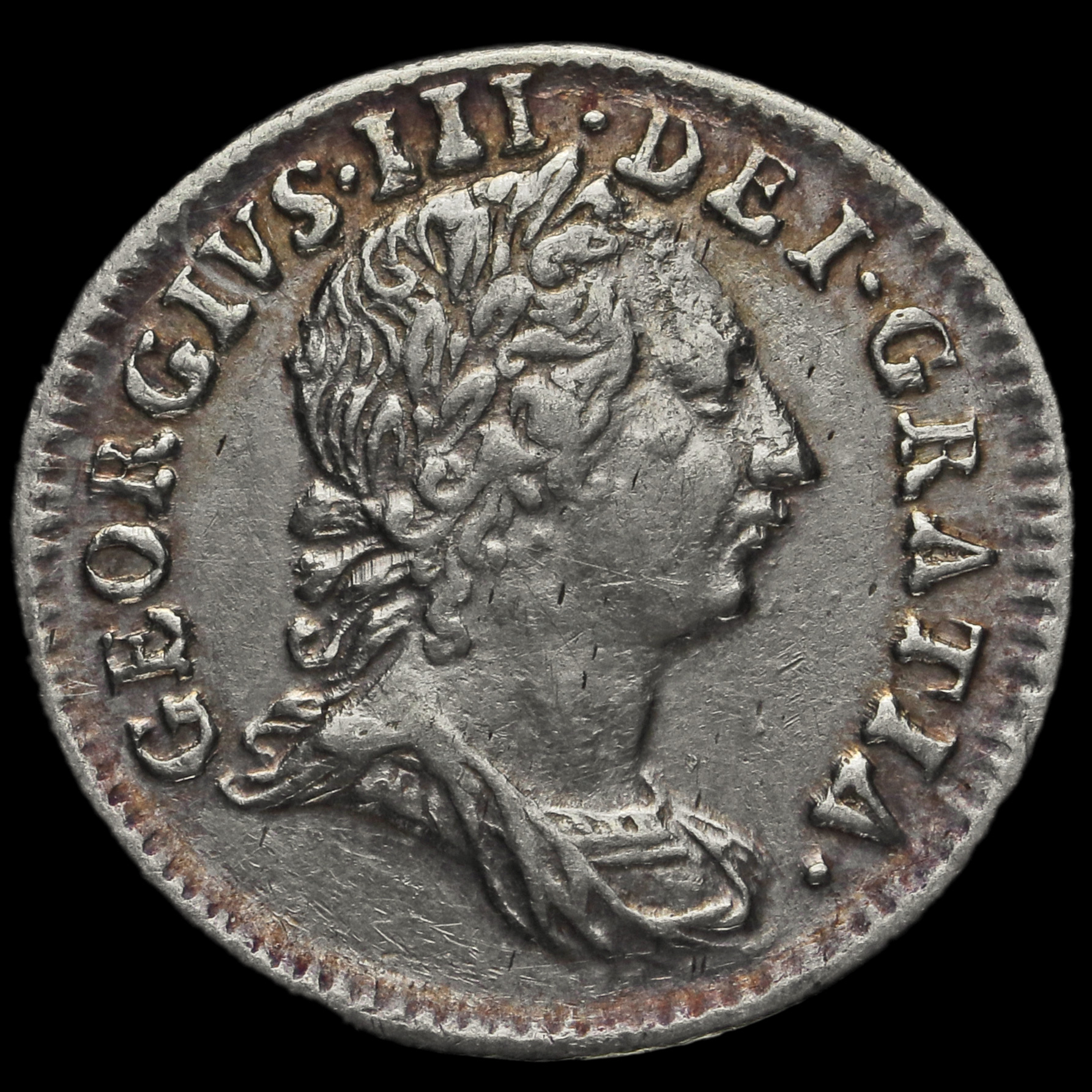 1763 George III Early Milled Silver Maundy Threepence