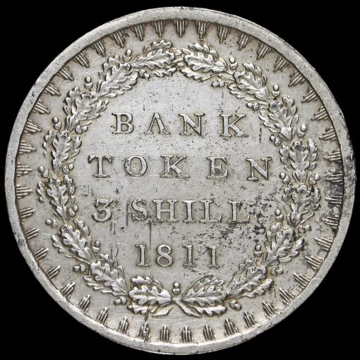 1811 George III Silver Three Shillings Bank Token
