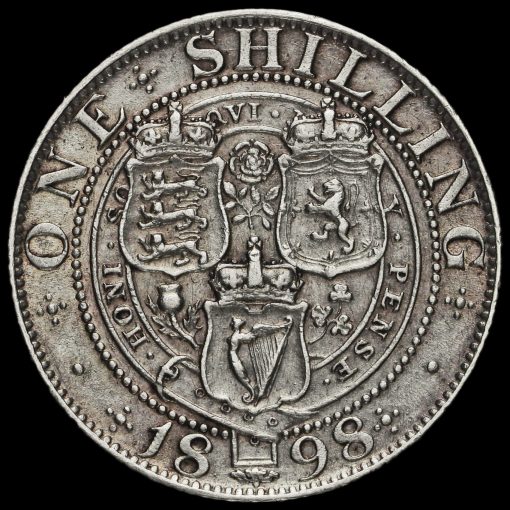 1898 Queen Victoria Veiled Head Silver Shilling, GVF