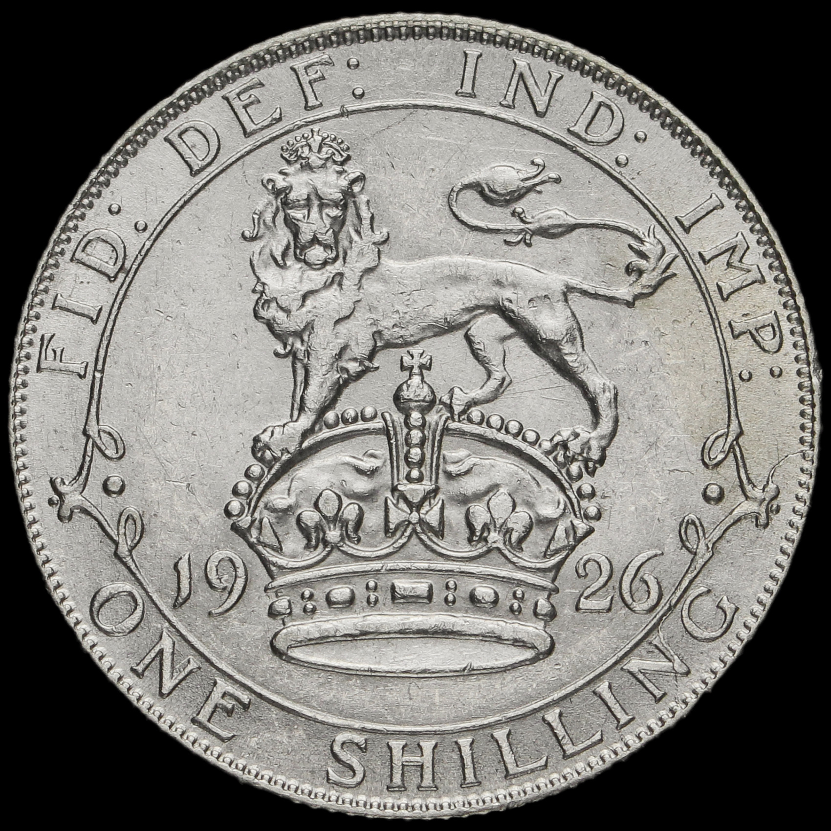 1926 George V Silver Shilling, Second Coinage, Scarce