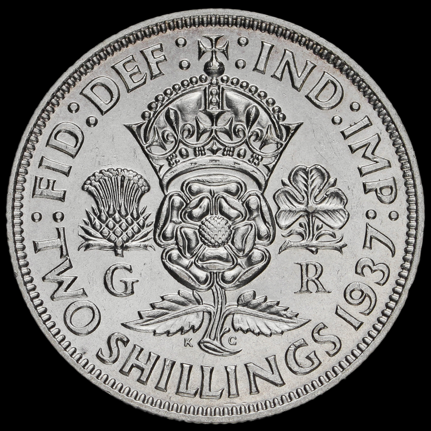 1937 George VI Silver Two Shilling Coin / Florin, EF
