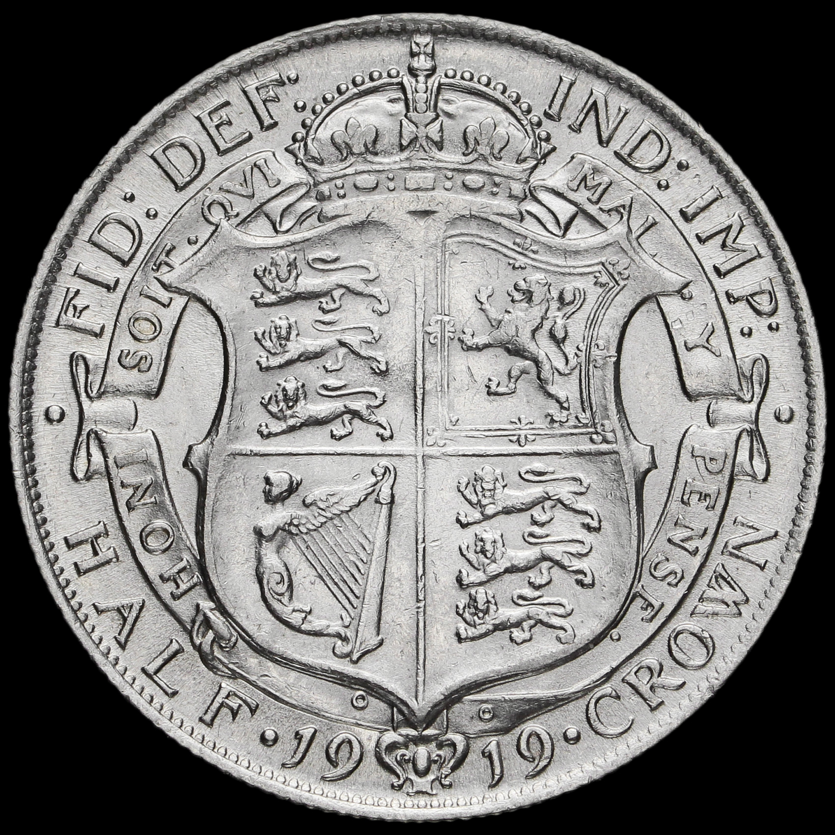 1919 George V Silver Half Crown, Scarce #2