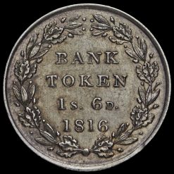 1816 George III Silver Eighteenpence Bank Token, EF