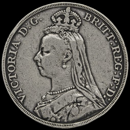1892 Queen Victoria Jubilee Head Silver Crown, GF+