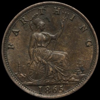 1865 Queen Victoria Bun Head Farthing