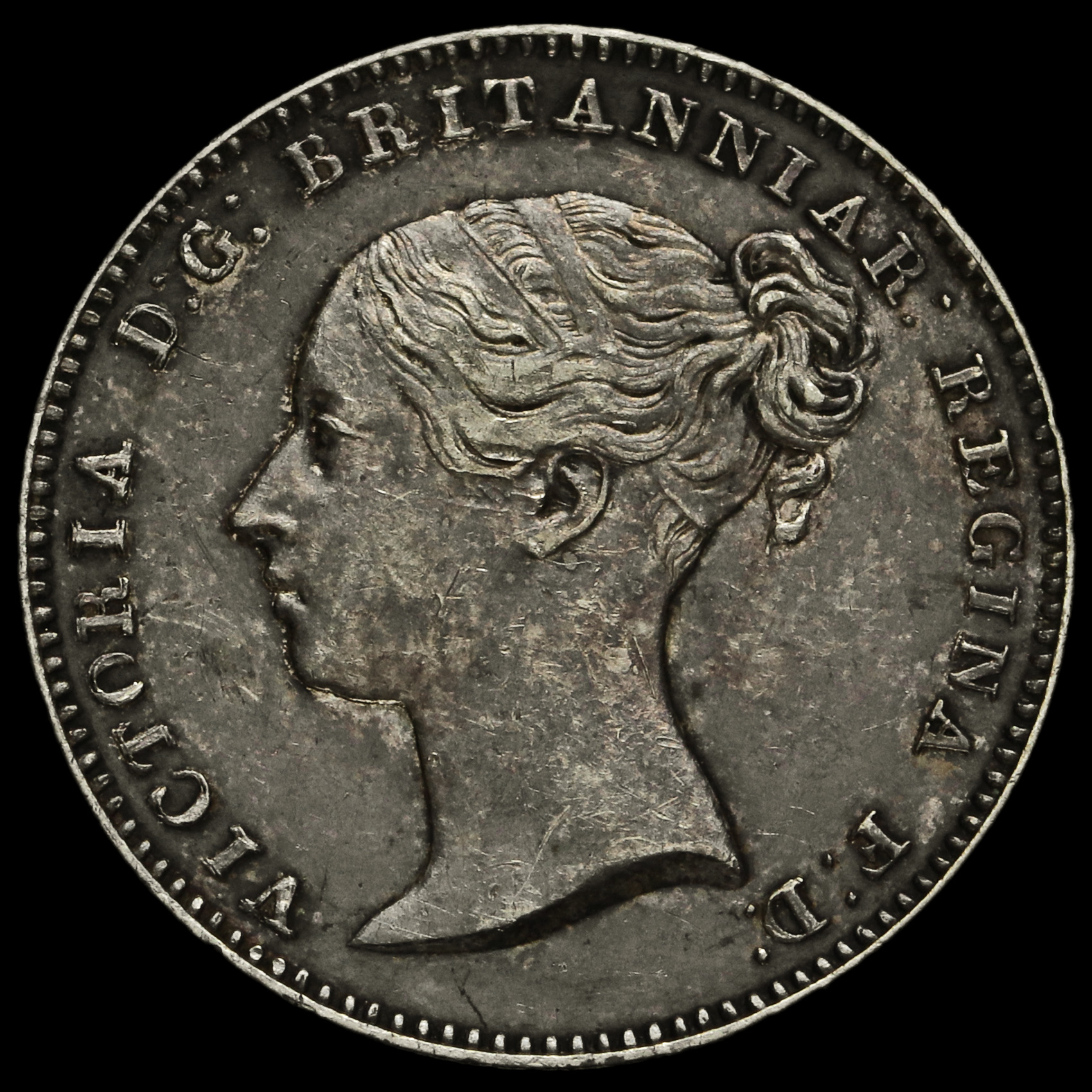 1843 Queen Victoria Young Head Silver Threepence