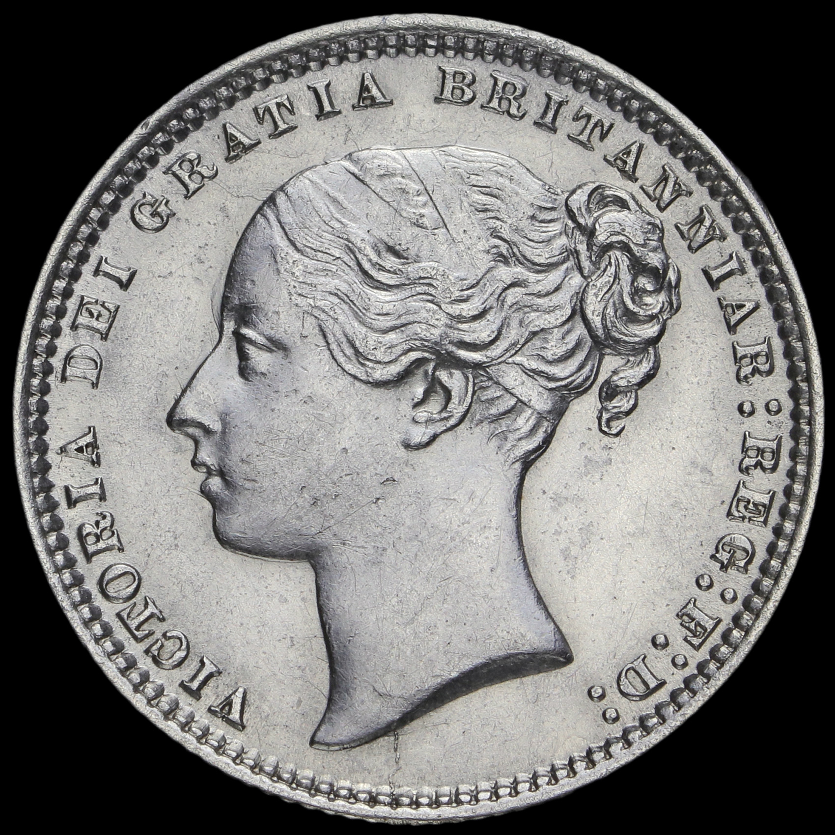 1873 Queen Victoria Young Head Silver Shilling