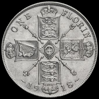 1918 George V Silver Florin, GVF / AEF