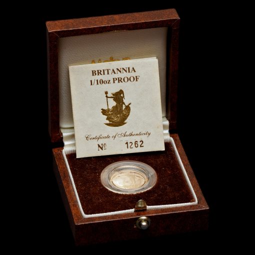 1988 Elizabeth II 22ct Gold Proof £10 1/10 oz Britannia Limited Edition