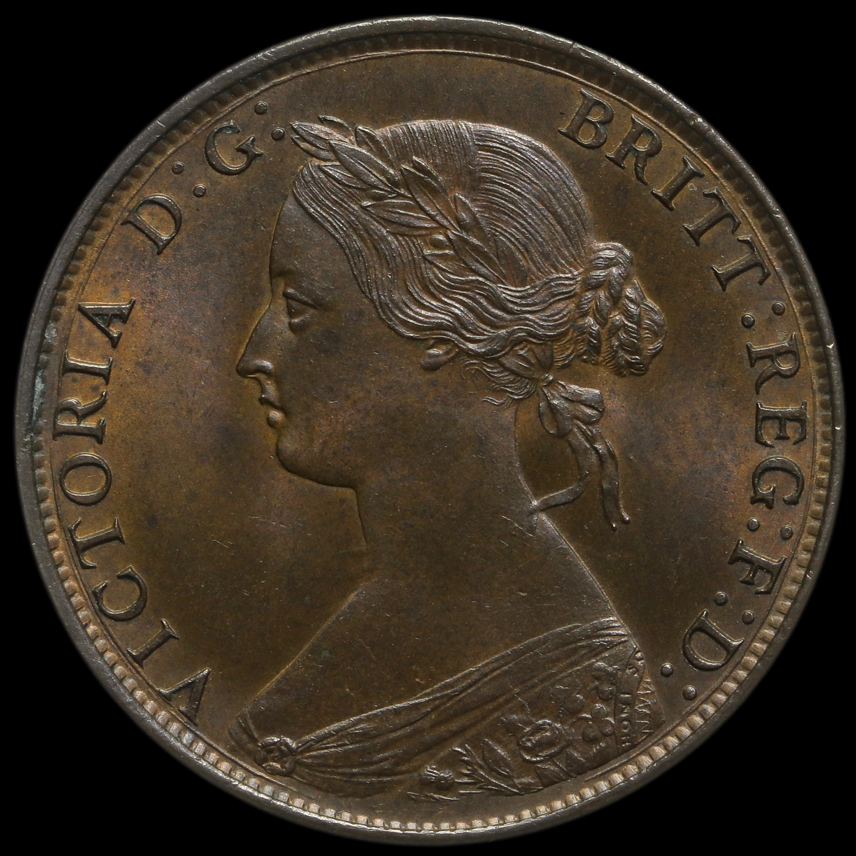 1861 Queen Victoria Bun Head Halfpenny