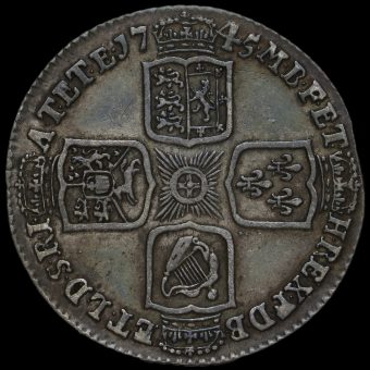 1743 George II Early Milled Silver Shilling