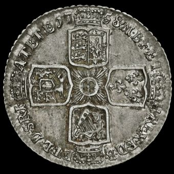 1747 George II Early Milled Silver Shilling