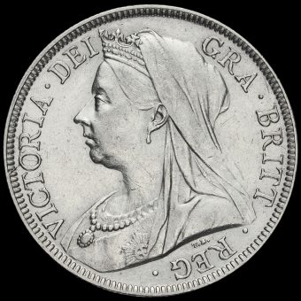 1895 Queen Victoria Veiled Head Silver Half Crown, G/EF