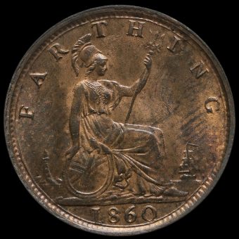 1866 Queen Victoria Bun Head Farthing